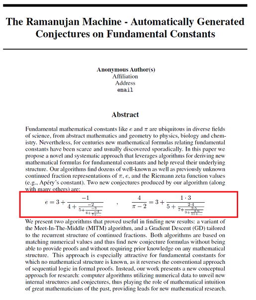“Ramanujan Machine” – An Auto-generator of Mathematical Conjectures - VLSI Lab